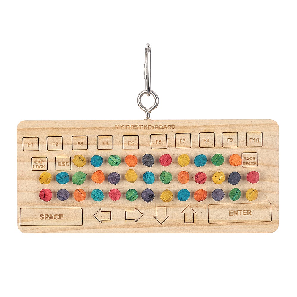 Keyboard Chewable Wood and Cork Parrot Toy - MG Hand Reared Birds