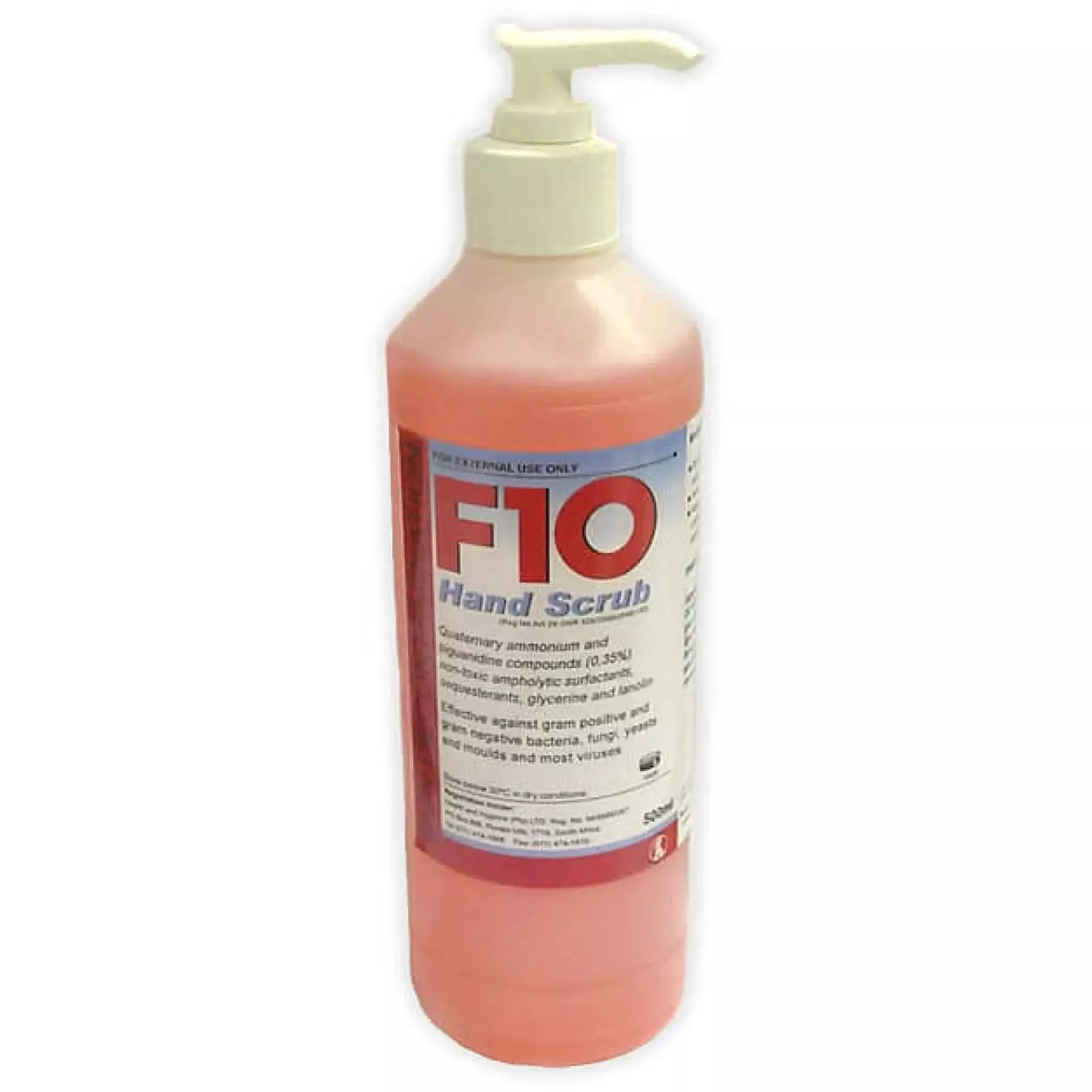 F10 Hand Scrub With Pump - 500ml - MG Hand Reared Birds